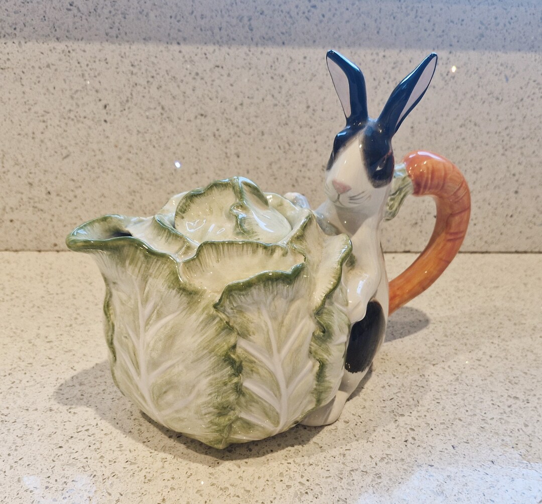 Fitz and Floyd, Rabbit Cabbage Teapot, 1987, Fitz and Floyd, Quirky ...