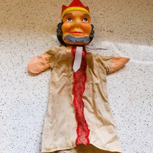 Vintage Hand Puppets, Punch and Judy, King, Queen, Princess, Jester ...