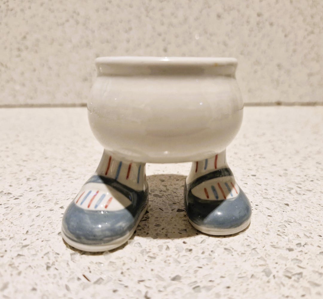 Carltonware Walking Egg Cup, Ceramic, Blue Feet, Walking Egg Cups ...