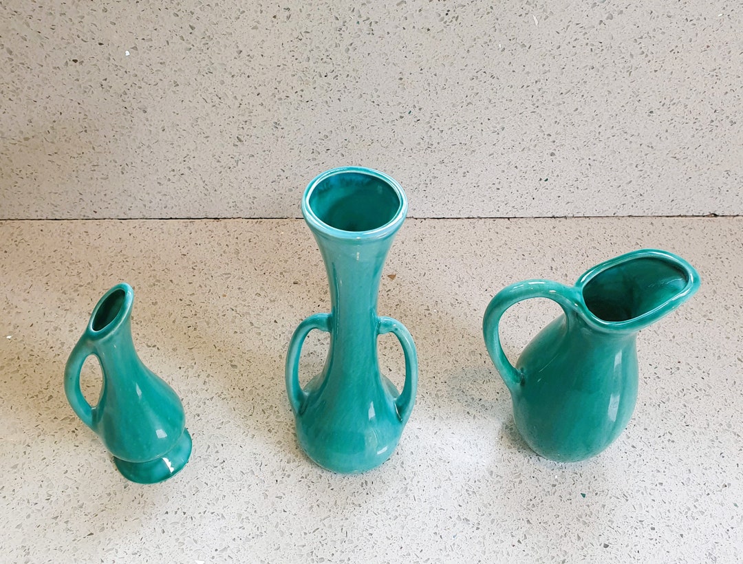60s Vases, Turquoise Coloured Vase, Turquoise Coloured Jug, 60s, HAND ...