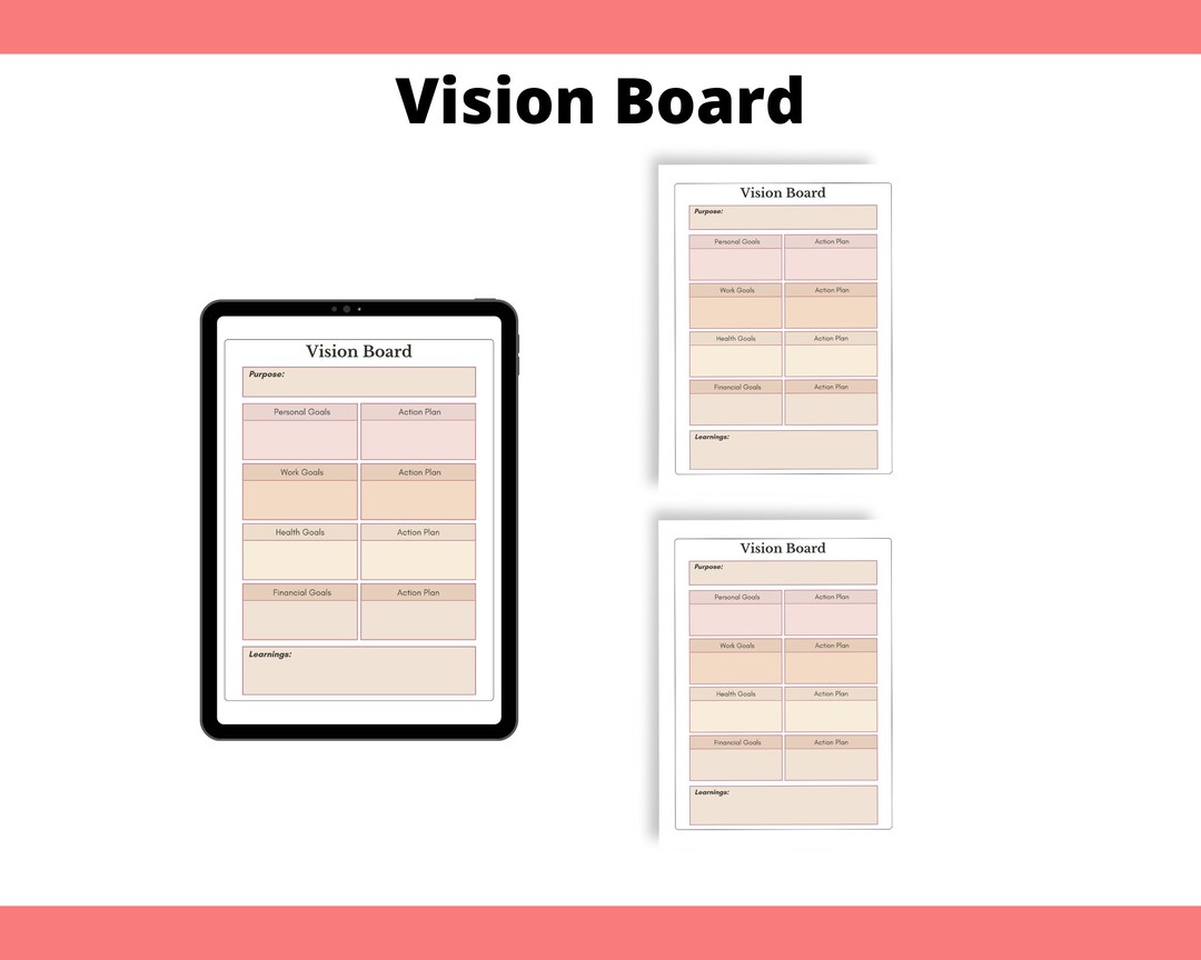 Vision Board Planner | Goal Setting Planner | Law of Attraction Planner ...