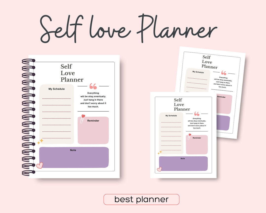 Self Love Planner, Journal - Daily, Weekly, Monthly, Undated, Positive ...