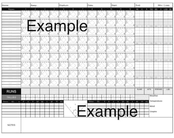 Baseball Scorecard digital Download - Etsy