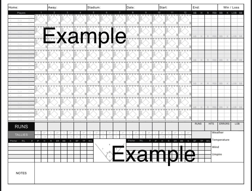 Baseball Scorecard Excel Template