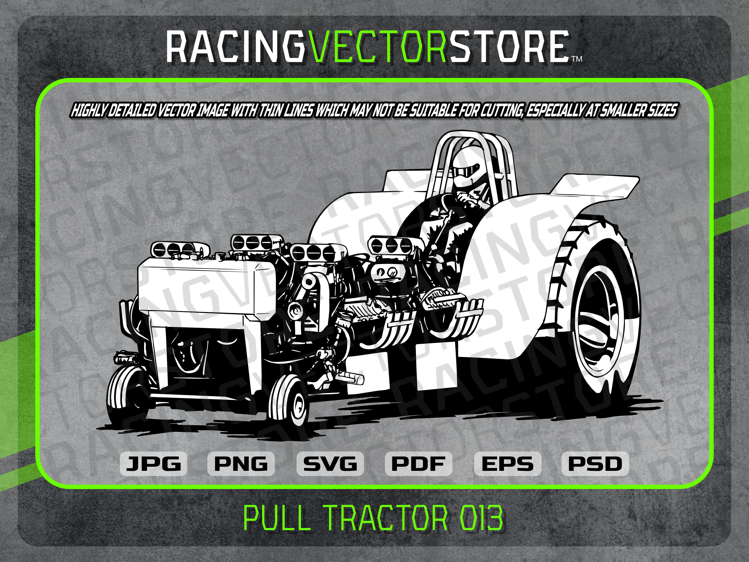 Pulling Tractor Highly Detailed Vector Image in .svg .eps .pdf .png ...