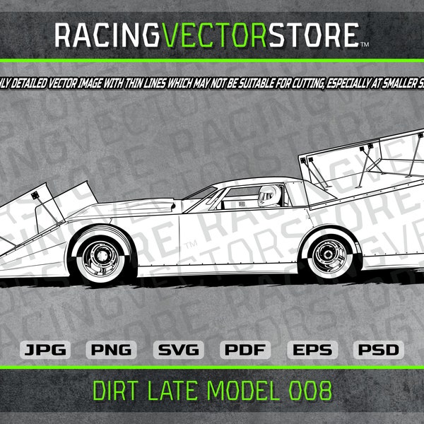 Dirt Late Model Vector - Etsy