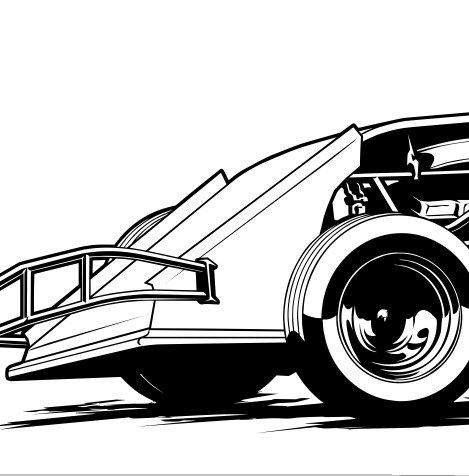 Dirt Track Modified Race Car Highly Detailed Image in .svg .ai - Etsy