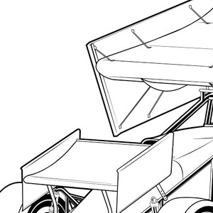 Pavement Winged Sprint Car Race Car Highly Detailed Image in .svg .ai ...