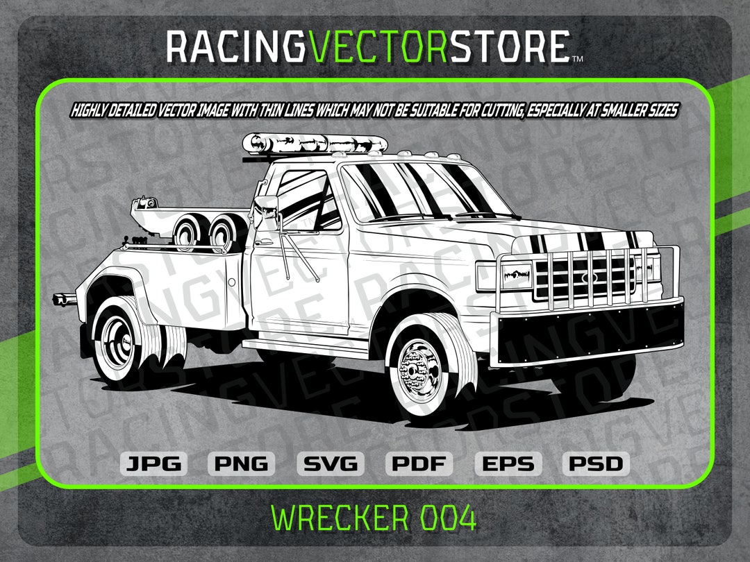 Wrecker / Vintage Tow Truck Highly Detailed Vector Image in .svg .eps ...