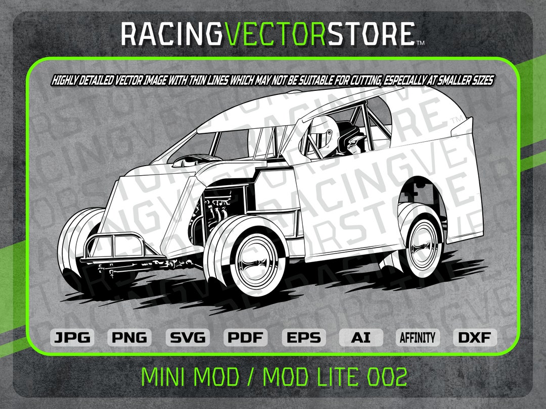 Mod Lite / Mini Mod Race Car Highly Detailed Vector Clipart Image in ...