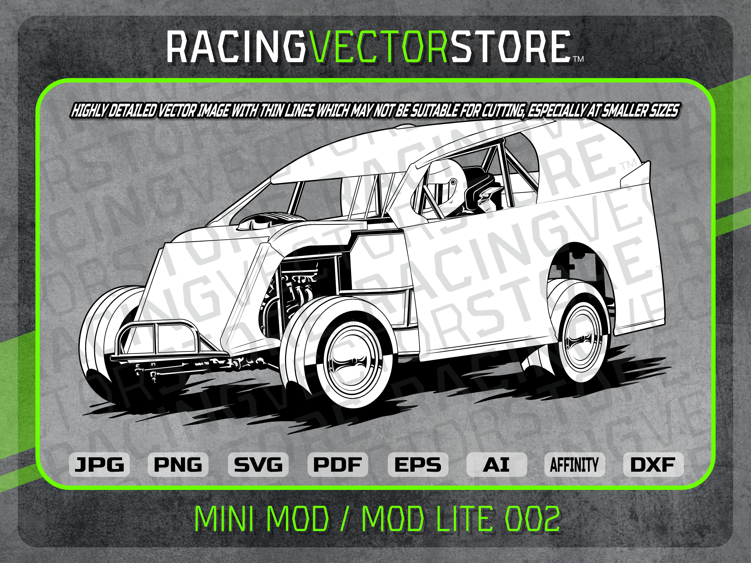 Mod Lite / Mini Mod Race Car Highly Detailed Vector Clipart Image in ...
