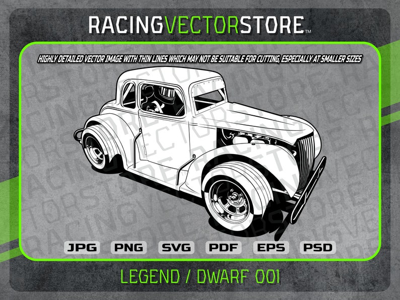 Legend / Dwarf Race Car Highly Detailed Vector Clipart Image in .svg ...