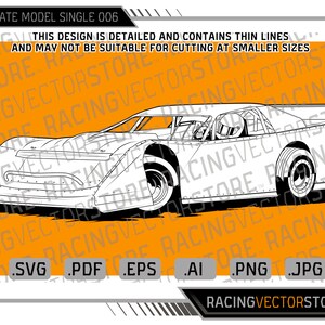 Dirt Late Model Vintage 1990's Race Car Highly Detailed Image in .svg ...