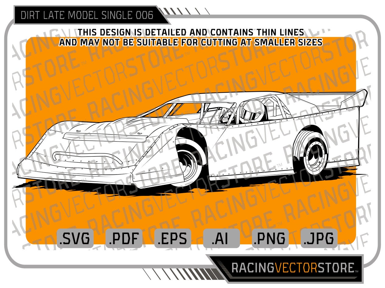 Dirt Late Model Vintage 1990's Race Car Highly Detailed Image in .svg ...