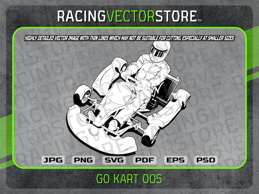 Go Kart Highly Detailed Vector Image in .svg .pdf .eps .png .jpg - Etsy