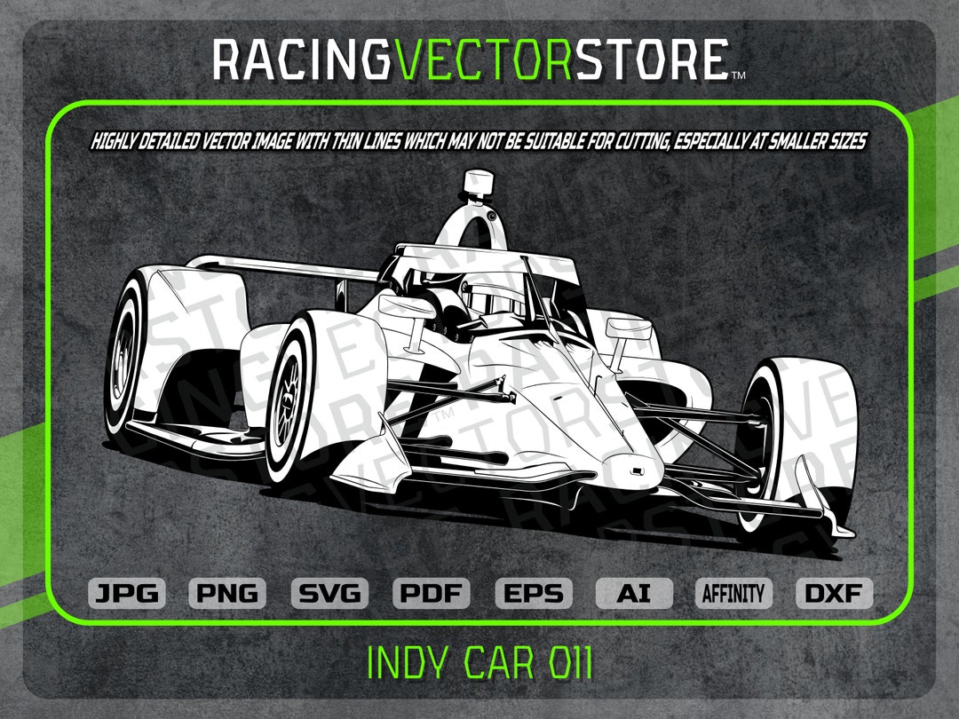 Indy 500 Race Car Indycar Highly Detailed Image in .svg .ai - Etsy