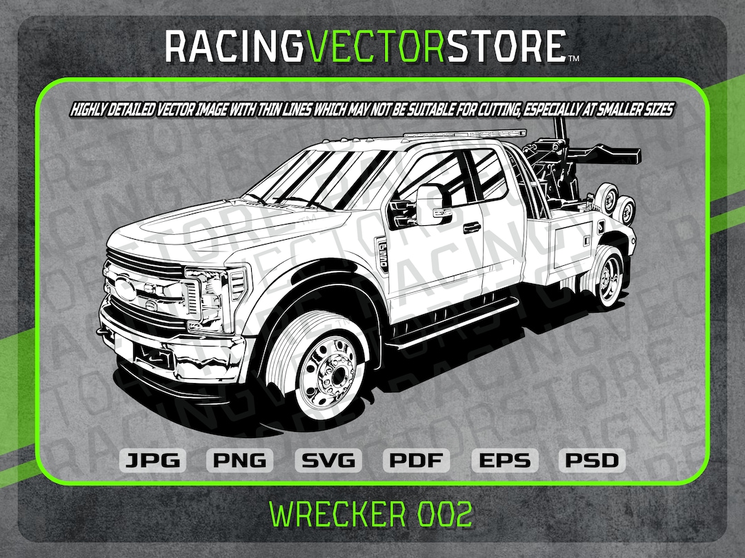 Wrecker / Tow Truck Highly Detailed Vector Clipart Image in .svg .eps ...