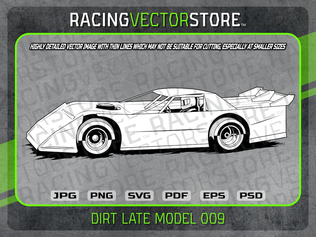 Dirt Late Model Vintage 1990's Race Car Highly Detailed Image in .svg ...
