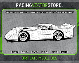 Dirt Late Model Race Car Highly Detailed Vector Image in .svg .ai .pdf ...