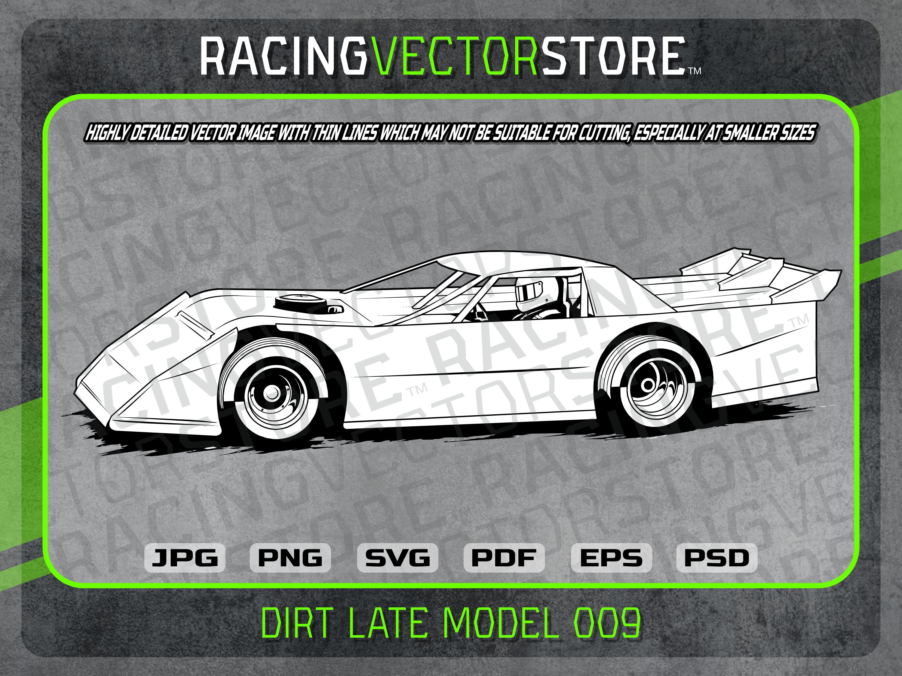 Dirt Late Model Vintage 1990's Race Car Highly Detailed Image in .svg ...