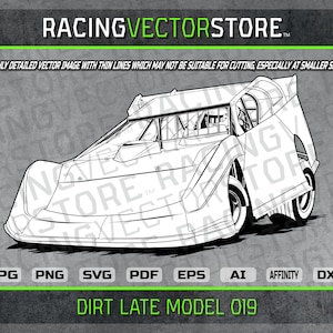 Dirt Late Model Race Car Highly Detailed Image in .svg .ai .eps .pdf ...