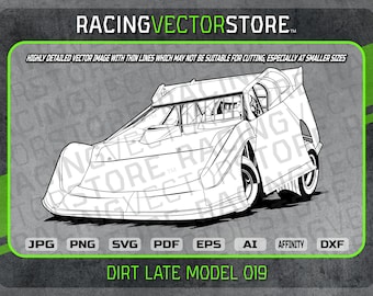 Dirt Late Model Race Car Highly Detailed Image in .svg .ai .eps .pdf ...