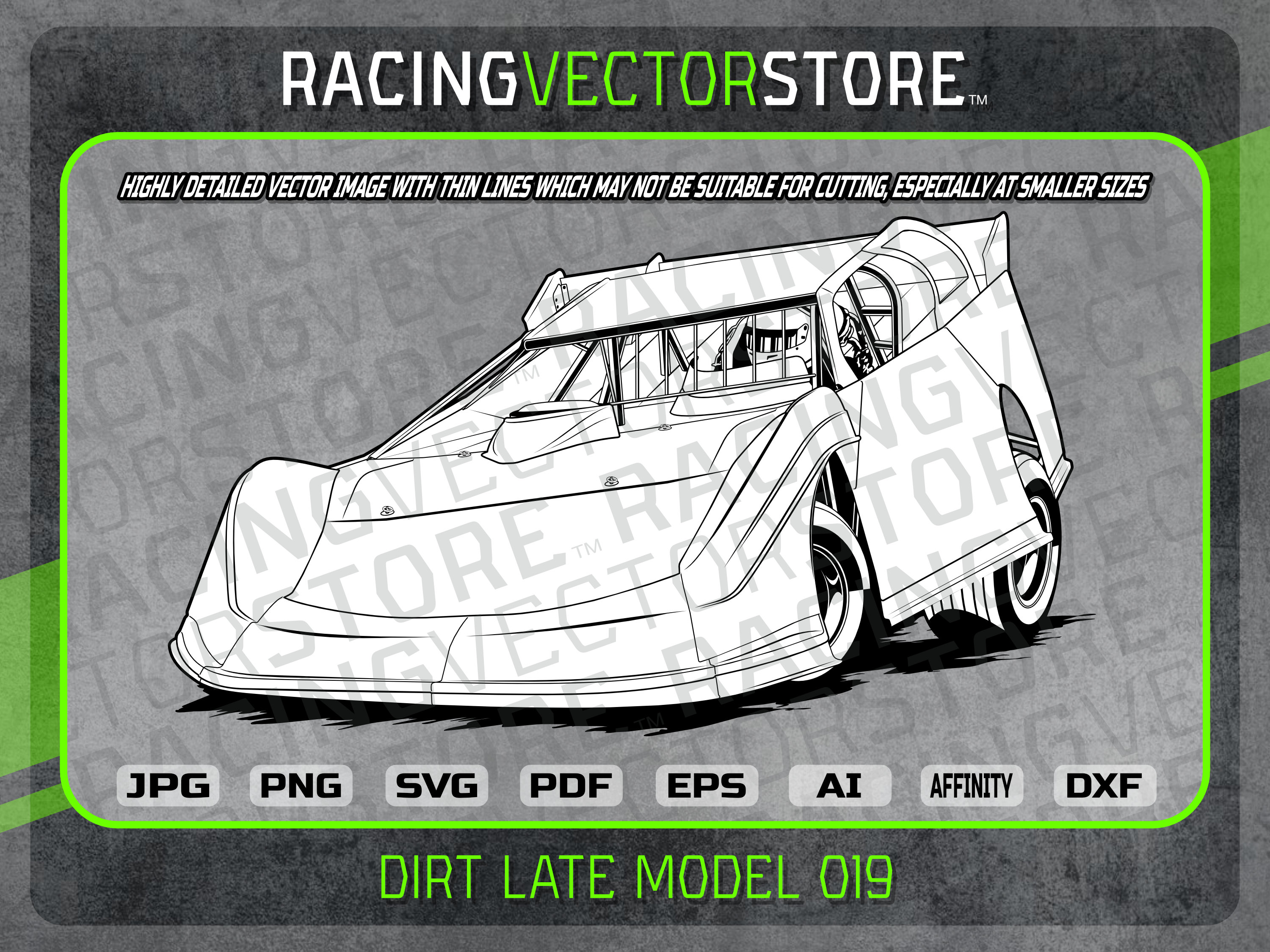 Dirt Late Model Race Car Highly Detailed Image in .svg .ai .eps .pdf ...