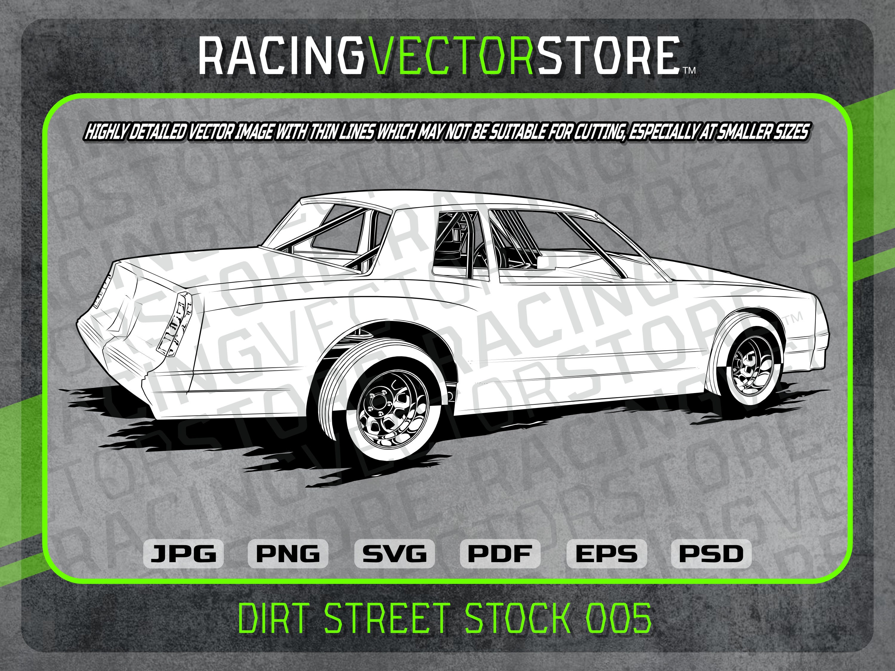 Dirt Track Street Stock Race Car Highly Detailed Vector Image in .svg ...