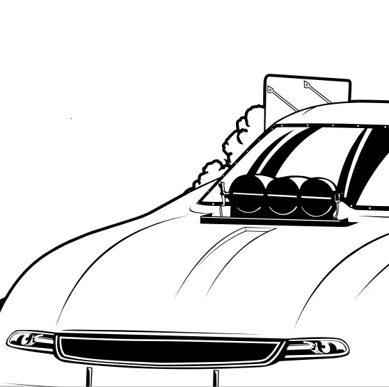 Funny Drag Car Drawing Sold At Auction: Ron Burton, Funny Car Drag