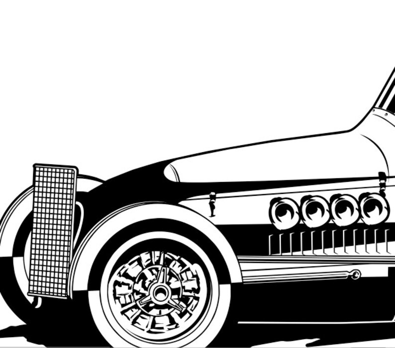 Dirt Track Sprint Car Vintage 1960's Race Car Highly Detailed Vector ...