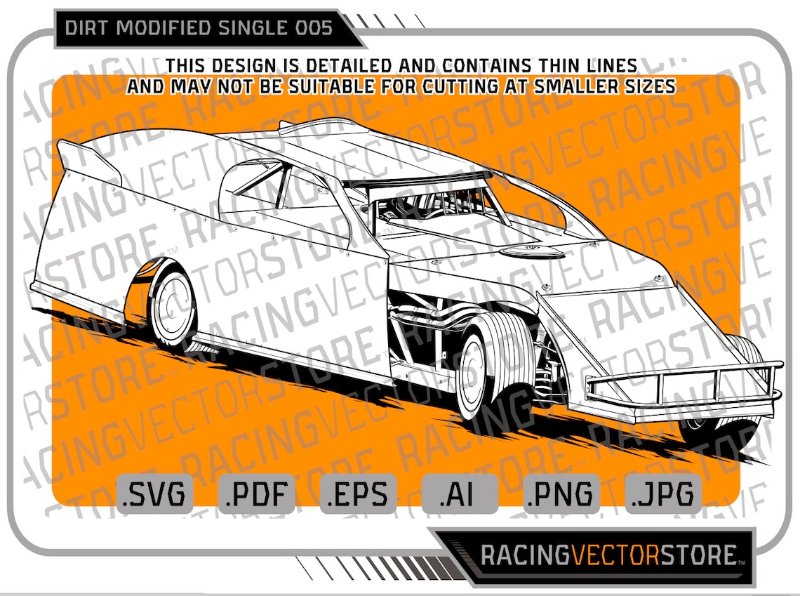 Dirt Modified Race Car Highly Detailed Image in .svg .ai .eps .pdf .png ...