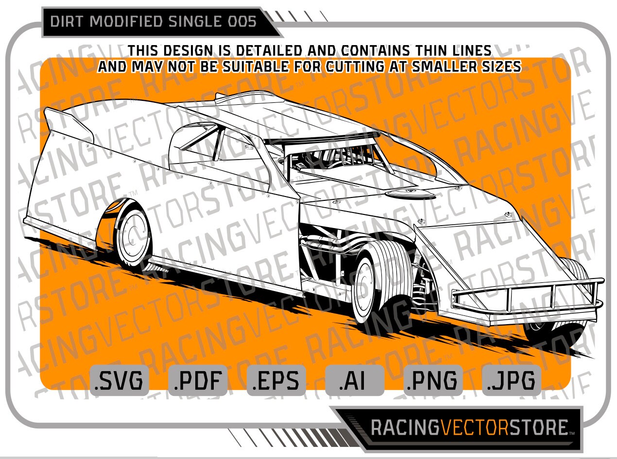 Dirt Modified Race Car Highly Detailed Image in .svg .ai .eps .pdf .png ...