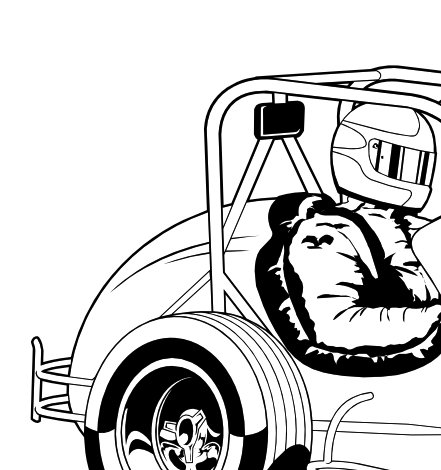 Dirt Track Midget Vintage Race Car Highly Detailed Vector Image in .svg ...
