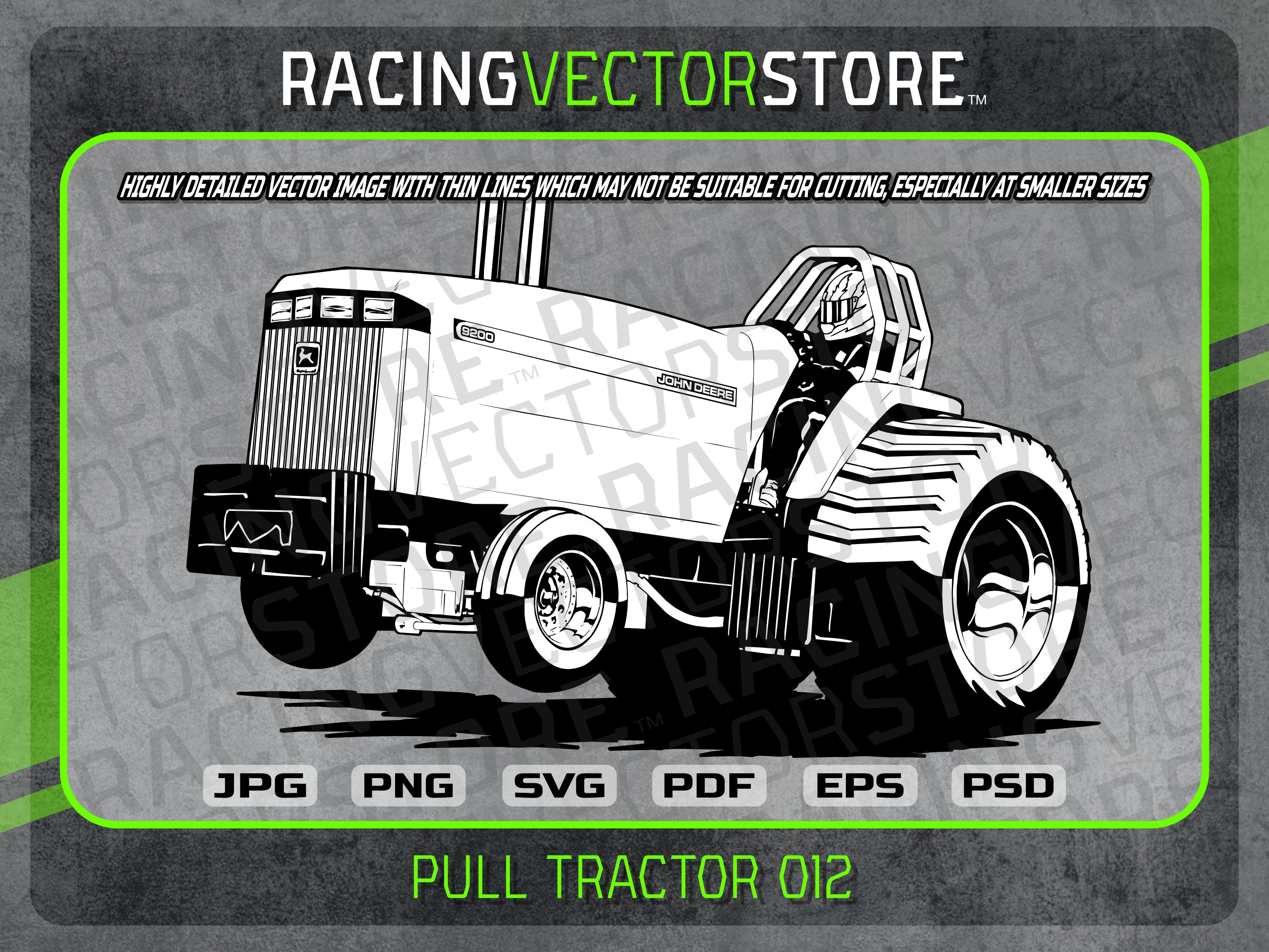 Pulling Tractor Highly Detailed Vector Image in .svg .eps .pdf .png ...