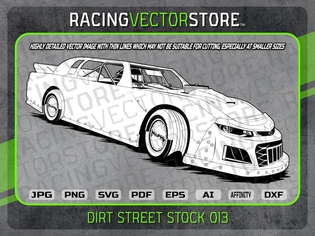 Dirt Street Stock Pure Stock Race Car Highly Detailed Image in .svg .ai ...