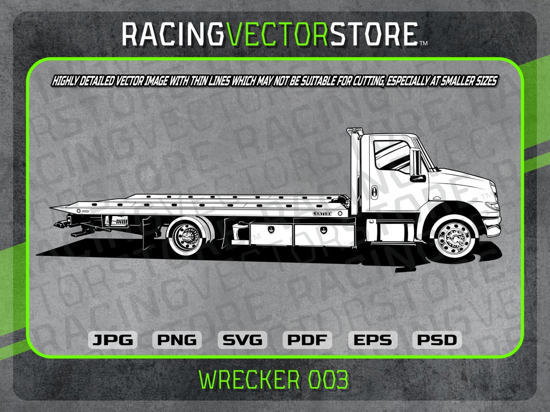 Wrecker / Roll Back Highly Detailed Vector Image in .svg .eps .pdf .png ...