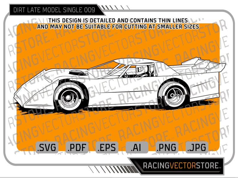 Dirt Late Model Vintage 1990's Race Car Highly Detailed Image in .svg ...