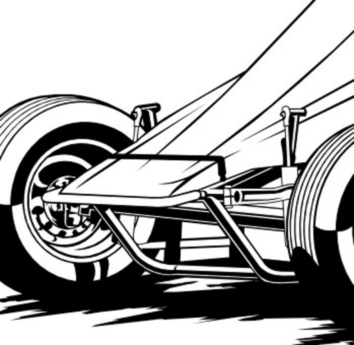 Dirt Track Sprint Car Race Car Highly Detailed Vector Image in .svg ...