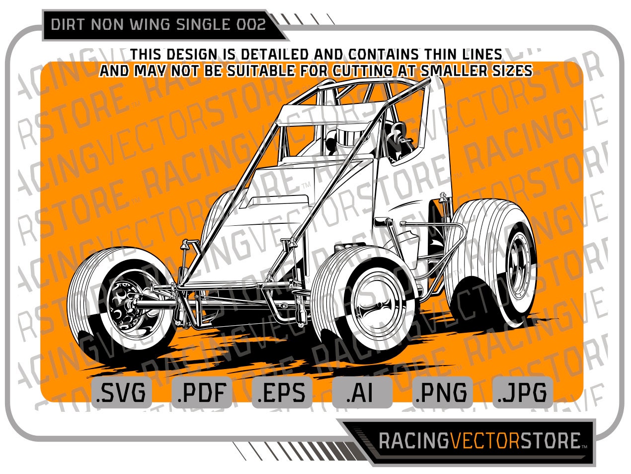 Dirt Non Wing Sprint Car Highly Detailed Image in .svg .ai .eps .pdf ...
