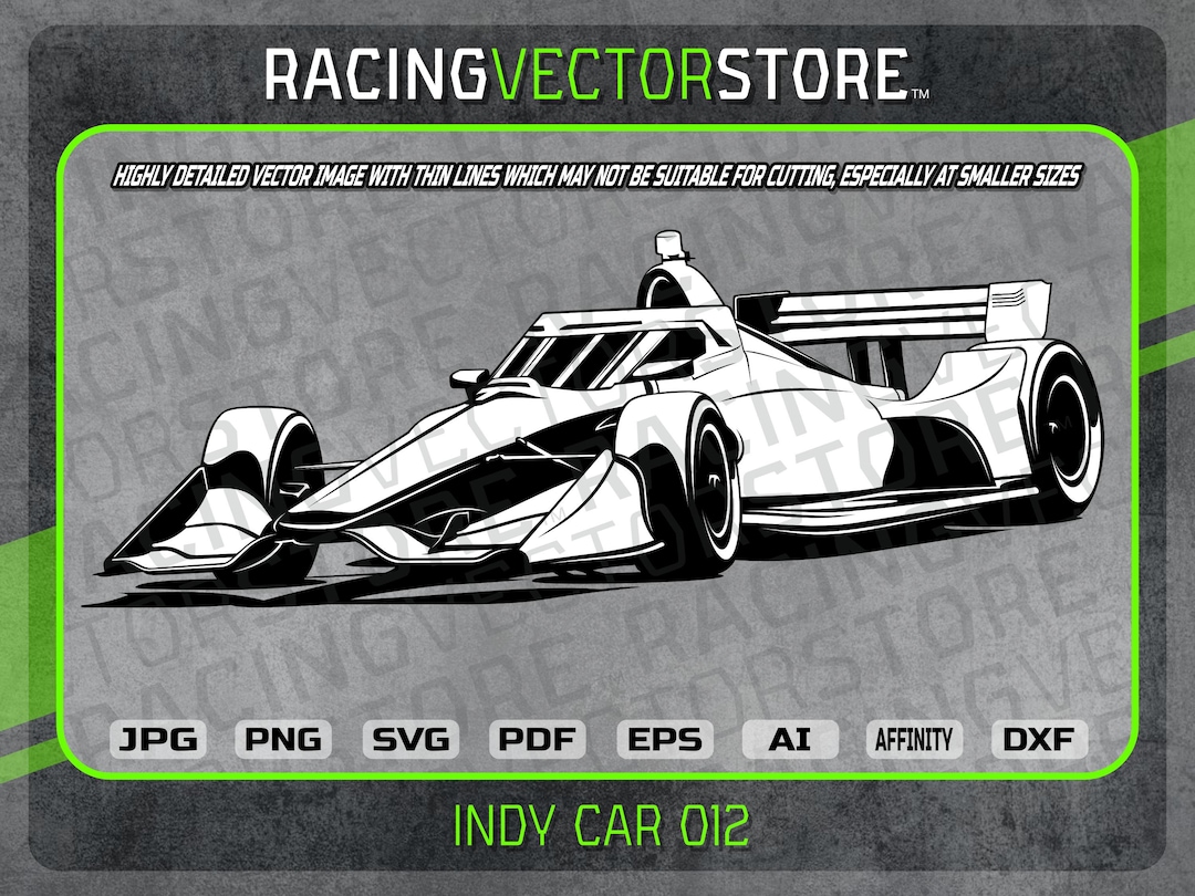 Indy Car Race Car Highly Detailed Vector Clip Art Image in .svg .ai ...