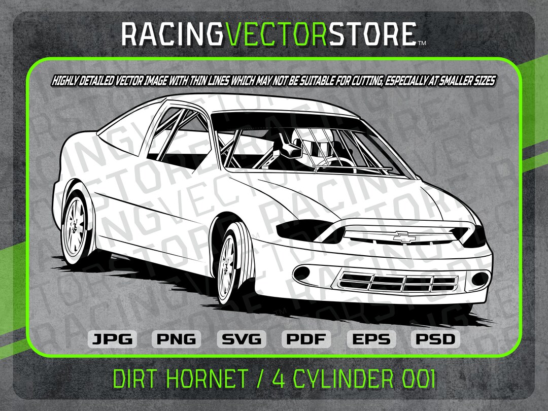 Dirt Hornet 4 Cylinder Race Car Highly Detailed Vector Clipart Image in ...