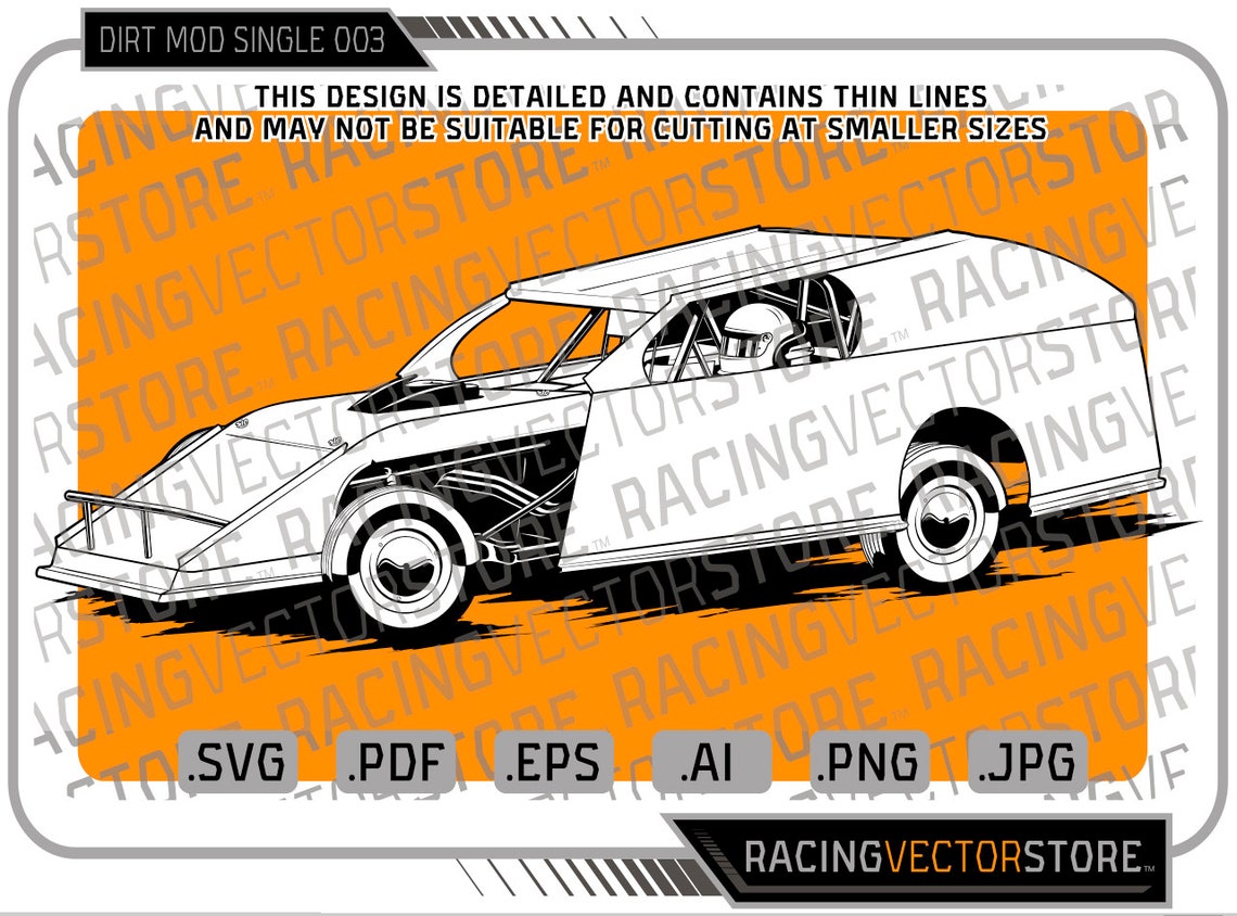 Dirt Modified Race Car Detailed Vector Image in .svg .ai .eps .pdf .png ...