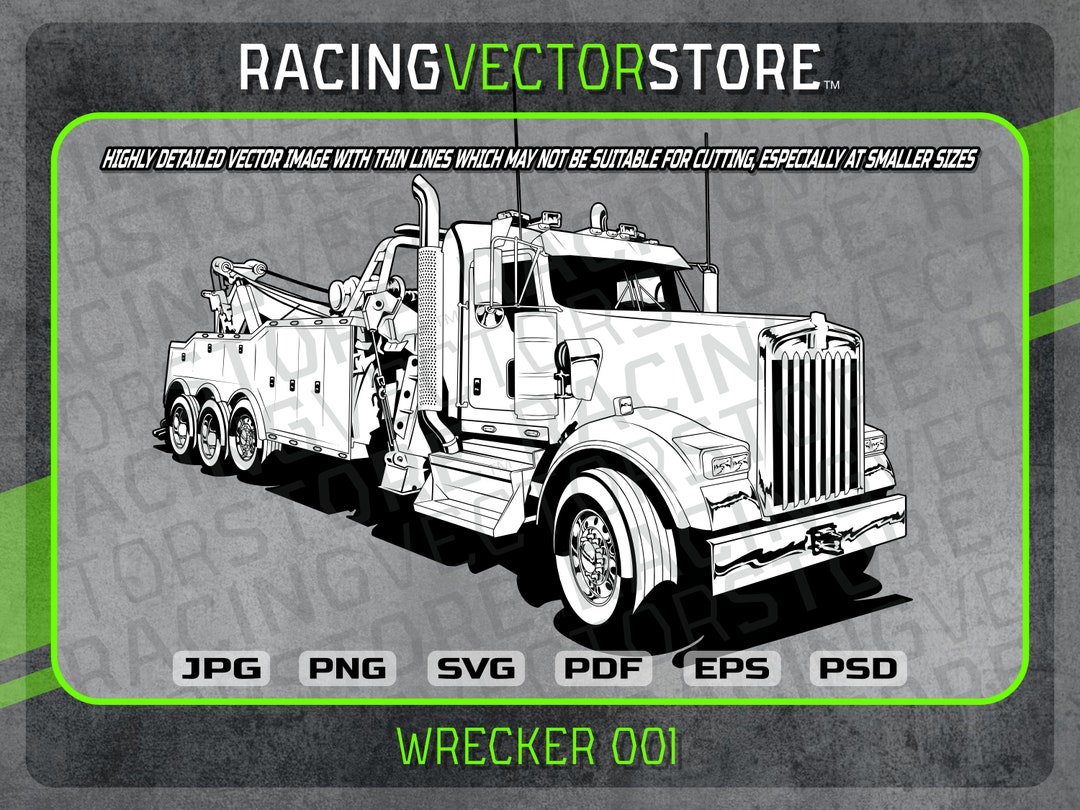 Wrecker / Tow Truck Highly Detailed Vector Clipart Image in .svg .eps ...