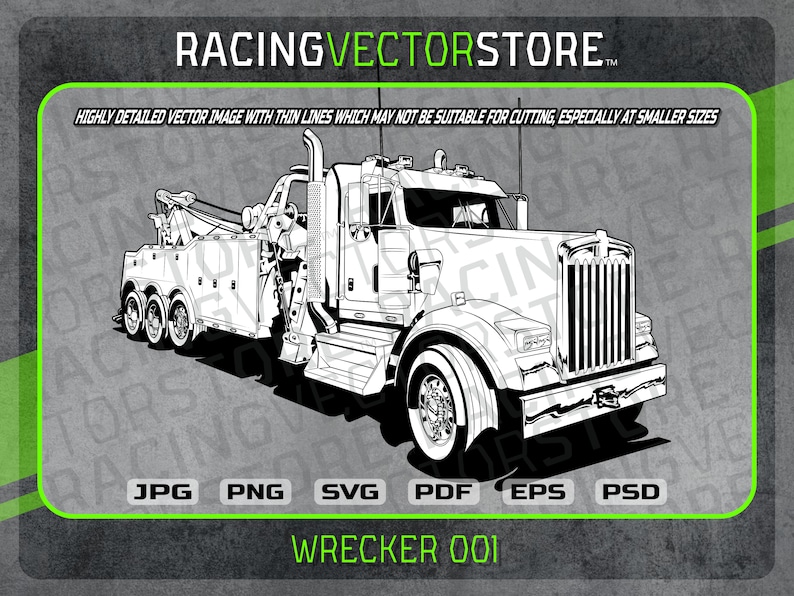 Wrecker / Tow Truck Highly Detailed Vector Clipart Image in .svg .eps ...