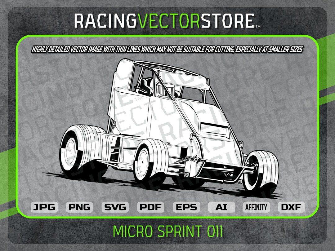 Dirt Micro Sprint Mini Sprint Race Car Highly Detailed Vector Image in ...