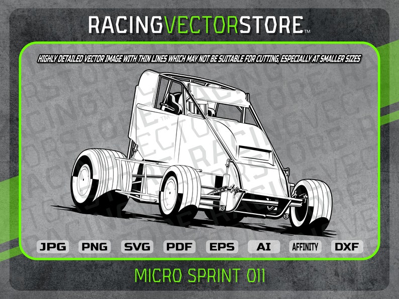 Dirt Micro Sprint Mini Sprint Race Car Highly Detailed Vector Image in ...