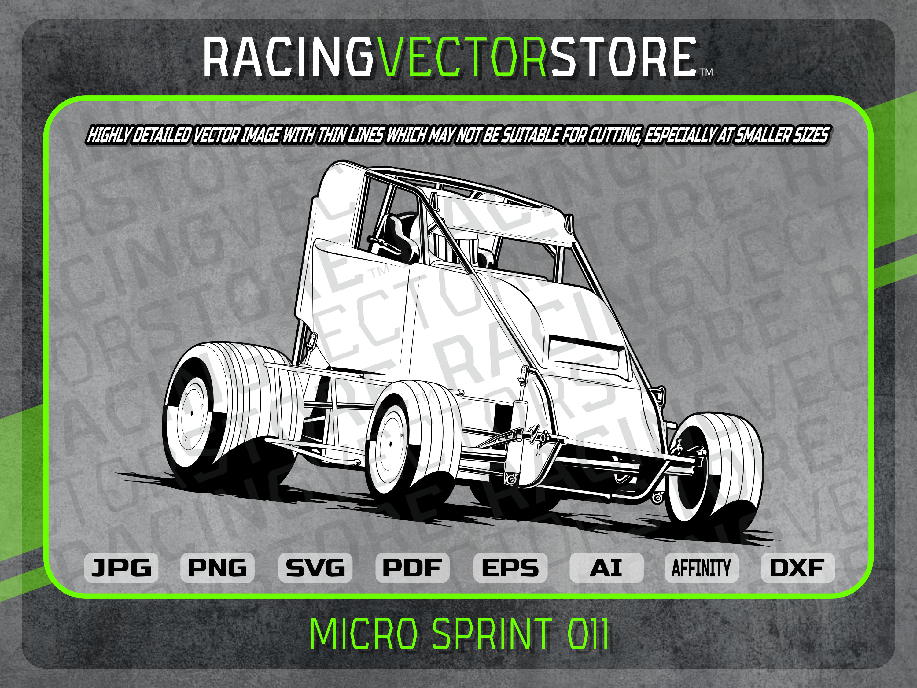 Dirt Micro Sprint Mini Sprint Race Car Highly Detailed Vector Image in ...