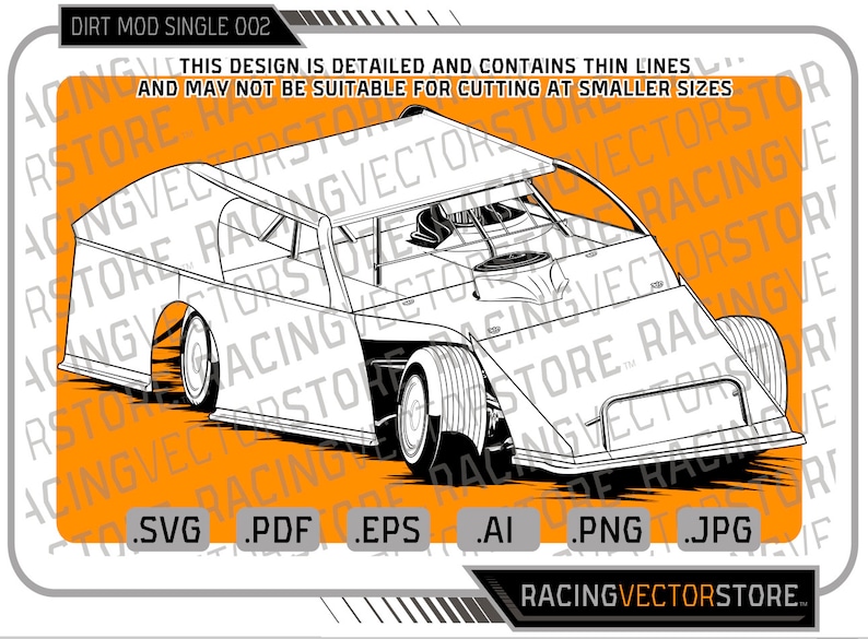 Dirt Modified Race Car Detailed Vector Image in .svg .ai .eps .pdf .png ...