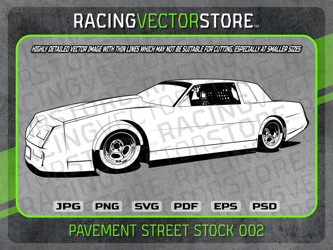Pavement Street Stock Race Car Highly Detailed Vector Clipart Image in ...
