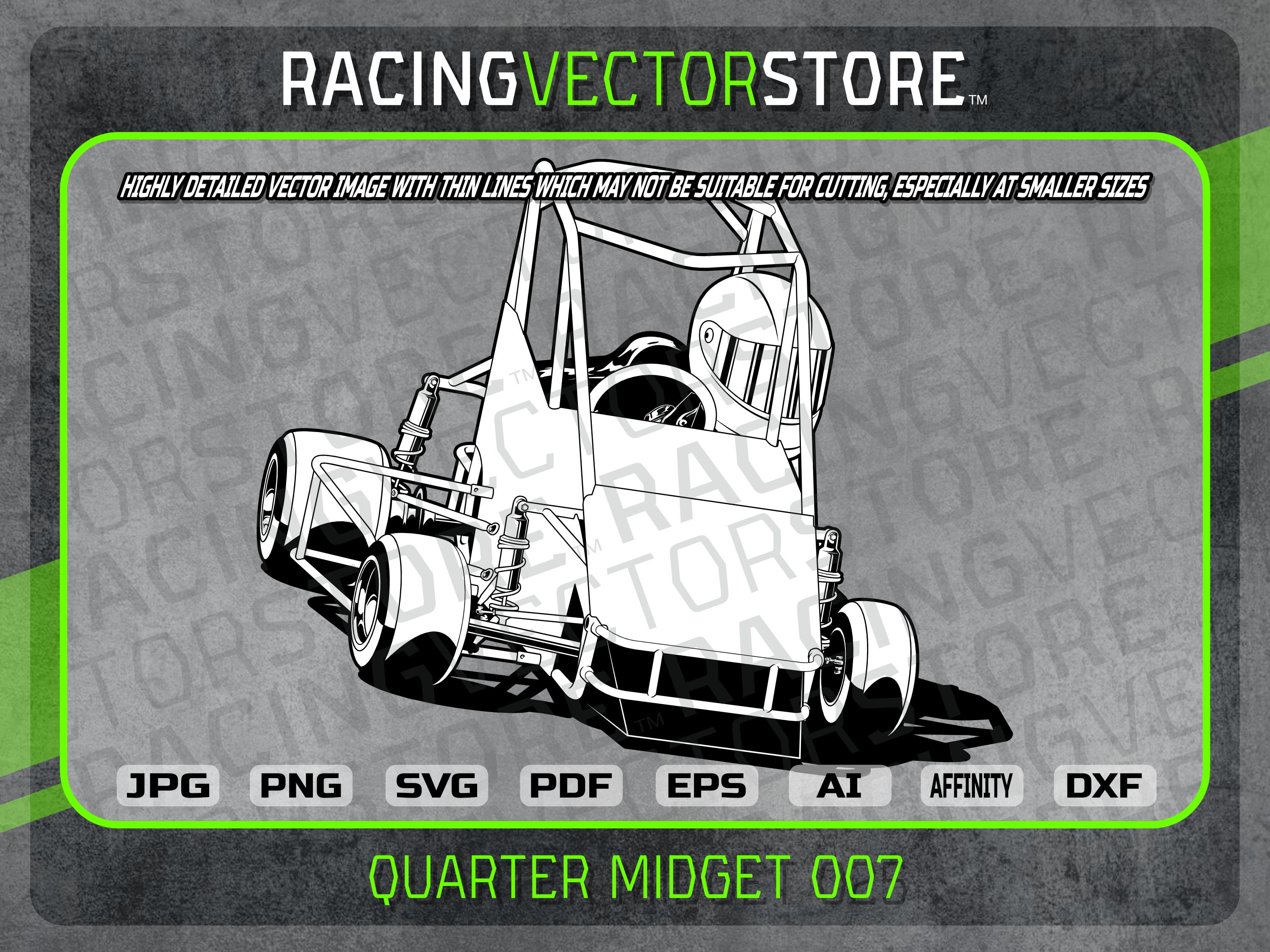 Quarter Midget Race Car Highly Detailed Vector Image in .svg .pdf .eps ...